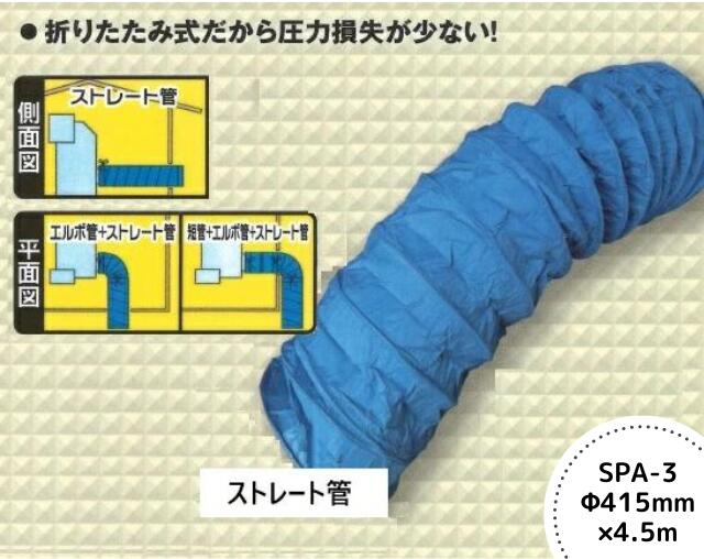 商品情報ブランドホクエツ・HOKUETSU製品名排風ダクト特徴・折りたたみ式のため圧力損失が少ない・豊富なダクト経と長さにより、様々な環境に適合形式SPA型（ストレート管）寸法 ダクト経：Φ415mm長さ：4.5m→&nbsp;その他の口径...