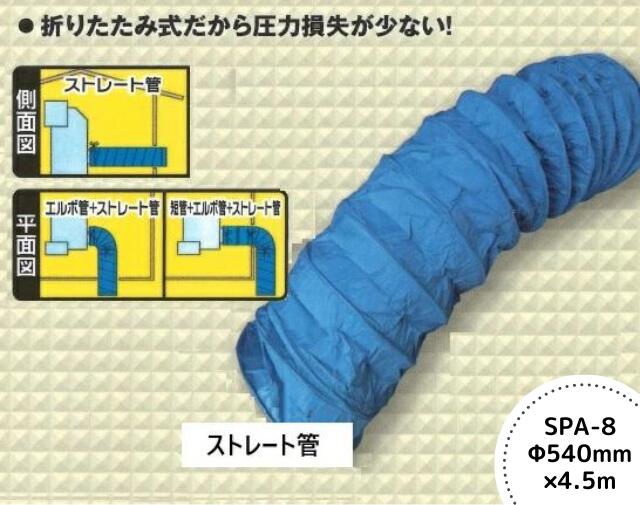 商品情報ブランドホクエツ・HOKUETSU製品名排風ダクト特徴・折りたたみ式のため圧力損失が少ない・豊富なダクト経と長さにより、様々な環境に適合形式SPA型（ストレート管）寸法 ダクト経：Φ540mm長さ：4.5m→&nbsp;その他の口径...