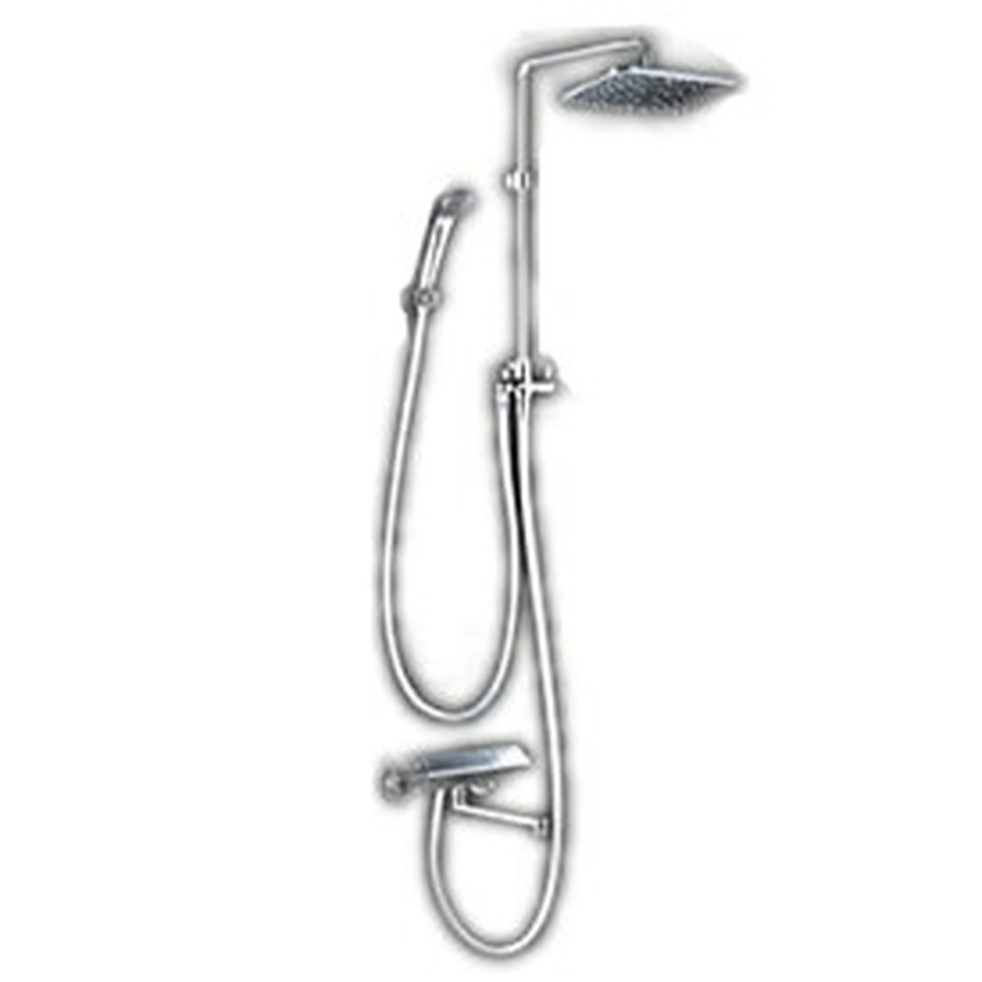 OVER HEAD SHOWER　オーバーヘッドシャワー　オーバーヘッドシャワー付サーモ　洗い場・浴室兼用水栓　高温出湯温度規制(約50℃)　古メッキオーバーヘッドシャワー(eシャワー)　フルメッキハンドシャワー(eシャワーNf)　ニューハ...