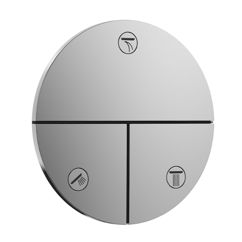 Shower Select Comfort S シャワーセレクトコンフォートS バルブ 埋込式 3アウトレット切替用 φ155 (化粧部) カラー：クロム