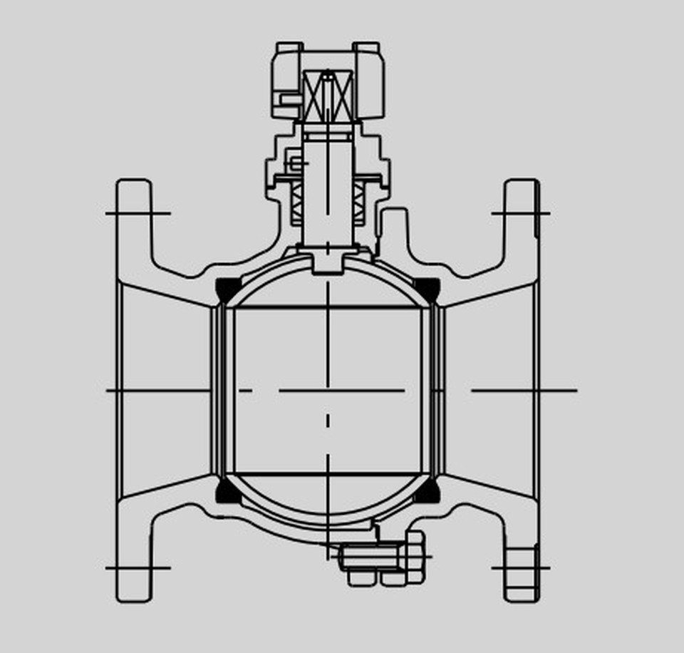 マレブルバルブ　10Kタイプ　ボールバルブ(ガス埋設配管用)　フランジ形　1段レデューストボア　弁箱:FCD-S　ボール:SUS304　弁棒:SUS403　シートリング:PTFE　ハンドルボス:FCD450-10　ガスケット:H1215　パ...