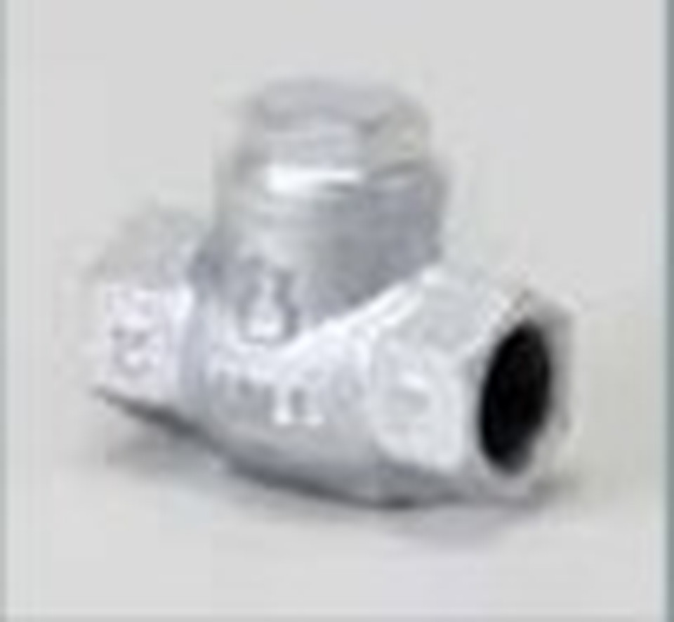 マレブルバルブ　汎用10Kタイプ　逆止め弁(リフト式)　ねじこみ形　強化PTFEディスク装着　弁箱:FCMB350-10　ふた:SUS403　弁体:SUS403　弁座輪:SUS403　ディスク:強化PTFE※画像はイメージ画像となります。ご...