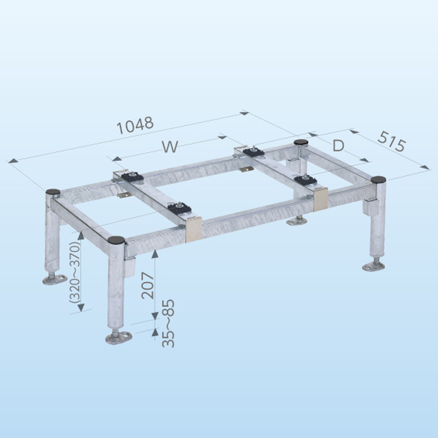 機器据付台　PCキャッチャー　平地　【用途】平地置用　【高さ】300mm　【エアコン固定寸法】W：400〜810　D：250〜410
