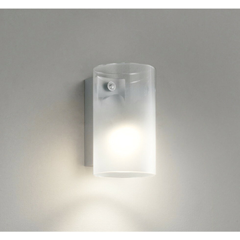 品番：OB255192LR　種類：ブラケットライト　分類：ブラケットライト　商品説明・詳細：●LED電球ミニクリプトン形4.4W（E17）No.292AL ●樹脂（マットシルバー色） ●ガラス（透明・部分ケシ） ●巾φ90 高155 出11...