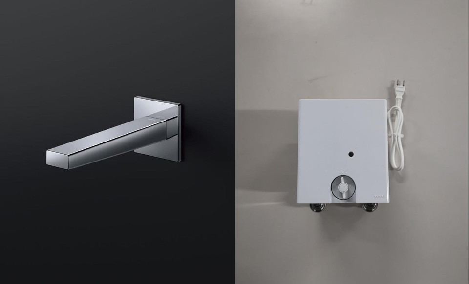 TLE25SP2A　コンテンポラリタイプ(角・壁付)　壁付自動水栓(サーモ・AC100Vタイプ)※画像はイメージ画像となります。ご注文の際は必ずメーカーHP等で、型番、色、寸法、製品の仕様・規格等お確かめの上ご注文ください。※商品の掲載には...