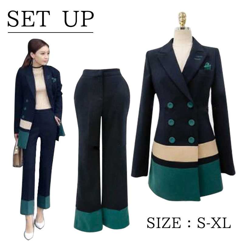 カラー（ご参考の程度）素材ポリエステル　ポリウレタン生産国:中国【セット内容】ジャケットー+パンツ*生産時期により多少異なる場合がございます。商品紹介2点セット。どんな職種にも対応! 事務服にもOK清楚で上品なデザインとタイトシルエットで洗...