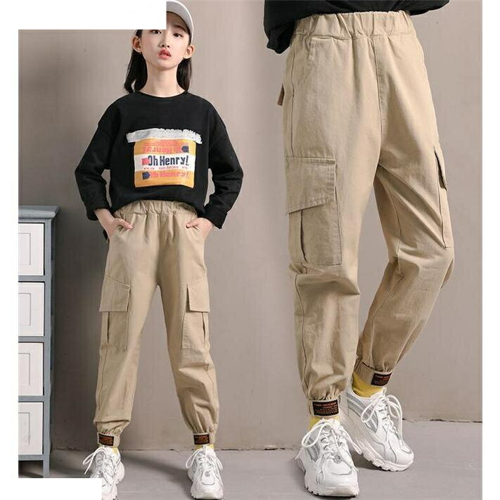 ※長ズボン ロングパンツ 女の子 子供服 カーゴパンツ パンツ 長 キッズ ガールズ 秋服 洋服 ボトムス 秋 冬 ※◆素材：コットン ※◆サイズ：　 ※　110cm：ウエスト45cm　ヒップ64cm　パンツ丈63cm　 　120cm：ウエ...