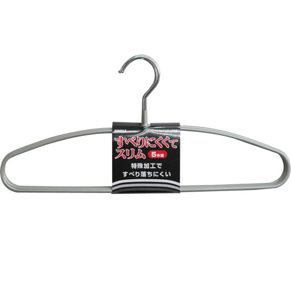 特殊加工ですべり落ちにくい！ノンスリップハンガーハンガーの老舗【サワフジ】製の滑り落ちにくい特殊加工のハンガー。丈夫なスチール素材の本体にPVC加工が施され、やわらかい素材の衣服もすべり落ちにくい。3.8mmの超薄型形状で、スペースを取らず...