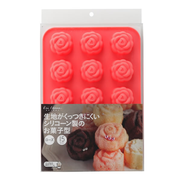 お好みのトッピングでお菓子パーティー！型から外しやすいシリコーン製の小さいマフィン型。バラの形が特徴的なマフィン用の焼き型です。 材料やデコレーションを工夫してお好みのお菓子が作れます。ホットケーキミックスを使用したレシピ表示付き。電子レン...
