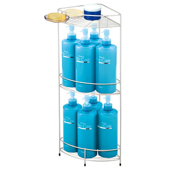 バス用品をすっきり収納狭いお風呂でもデッドスペースが生かせる、コンパクトな3段コーナーラック。 便利なソープディッシュ付き。浴室や浴槽の角に置いて、浴室内のボトル・小物類をすっきり収納します。省スペースでたっぷり入る3段ラック。 下2段には...