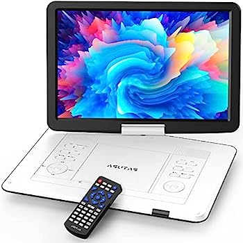 【中古】「新機種」 ASUTAS ポータブルdvdプレーヤー 17.9型 高画質液晶 15.6インチ超大画面 高音質内蔵ダブルスピーカー 5000mAh大容量充電式バッテリー 6時間連続再生 折りたたみ 高耐久性 270°回転 車載 操作簡...
