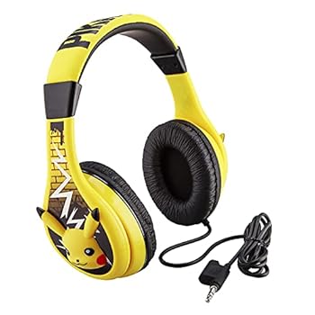 【中古】ポケモン ピカチュウ キッズヘッドフォン 調節可能なヘッドバンド ステレオサウンド 3.5mmジャック 有線ヘッドフォン 子供用 絡まない 音量コントロール 子供ヘッドフォン オーバーイヤーヘッドフォン 学校 自宅 旅行【メーカー名...