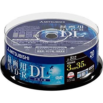 【状態　非常に良い】(中古品)三菱化学メディア DVD-R DL(Video) 215分 2-8倍速対応 20枚スピンドルケース VHR21HDP20SD1-20P【メーカー名】三菱化学メディア【メーカー型番】【ブランド名】三菱化学メディア...
