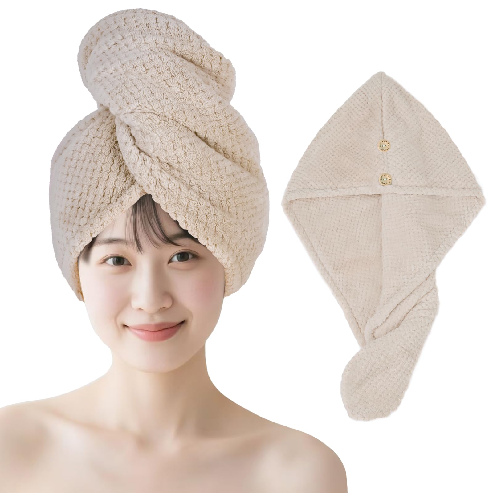 商品情報商品の説明主な仕様 【時間節約&使い心地が良い】：このヘアドライタオルは、マイクロファイバー生地を使用しており、二重構造により吸水性と保温性に優れています。しっかり吸ってくれるので、ドライヤー時間短縮できます。冬にお風呂に入った後に...