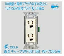 ●埋込抜け止め接地ダブルコンセント ●15A　125V　AC