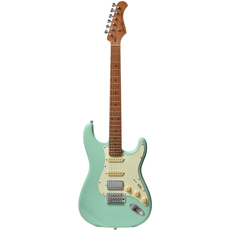 ■商品紹介Bacchus Universe Seriesネックと指板にローステッドメイプルを使用したSSHレイアウトのモデル。ピックガードやノブにミントカラーのパーツを採用し、オールドギターの風格を漂わせるルックスに仕上げました。SSHピッ...