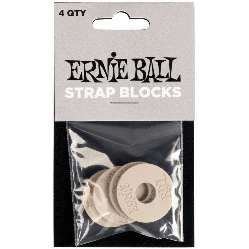 ■商品紹介ERNIE BALL STRAP BLOCKS (4枚入り)Ernie Ballのロゴ入りラバー・ストラップ・ブロックを使用すると、楽器本体とストラップをしっかりと固定できます。多くのストラップ・ピンの種類に適応するので、ギターを...