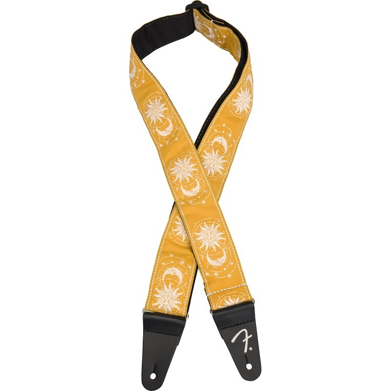 ■商品紹介American Vintage II Sun Strapは、あなたのギターの明るく大胆で美しい色を引き出してくれるストラップです。ジャカード織りの太陽と月のデザインが特徴的なこのストラップは、お気に入りの長さに調整でき、お気に入...