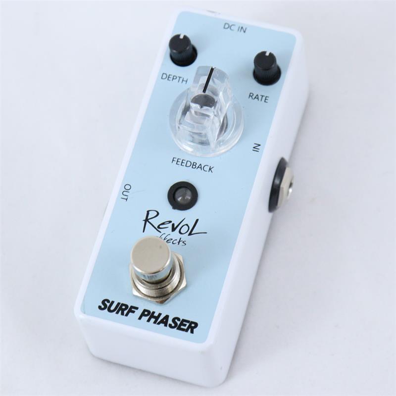 ■商品紹介「RevoL effects SURF PHASER」の中古品が入荷！位相のずれた音をミックスすることで独特な音の揺らぎを表現するモジュレーション系エフェクターです。DEPTH、RATE ノブでエフェクト音の深さと遅れを微調整しつ...