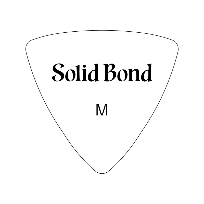 ■商品紹介トライアングル・タイプのピックの登場です。PR1 には、Solid Bond のロゴがデザインされています。Shape: TriangleMaterial: PolyacetalColor:White（0.8mm）※ご注文は1枚単...
