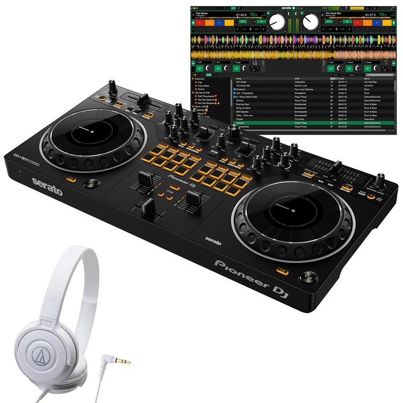 ■商品紹介★Serato DJ Lite対応のスクラッチスタイル2chDJコントローラーの入門モデルと入門用ヘッドホンを組み合わせたセットです。ATH-S100ヘッドホンは小型軽量のモデルで、ご自宅でのDJ練習などに最適です。★---【セッ...