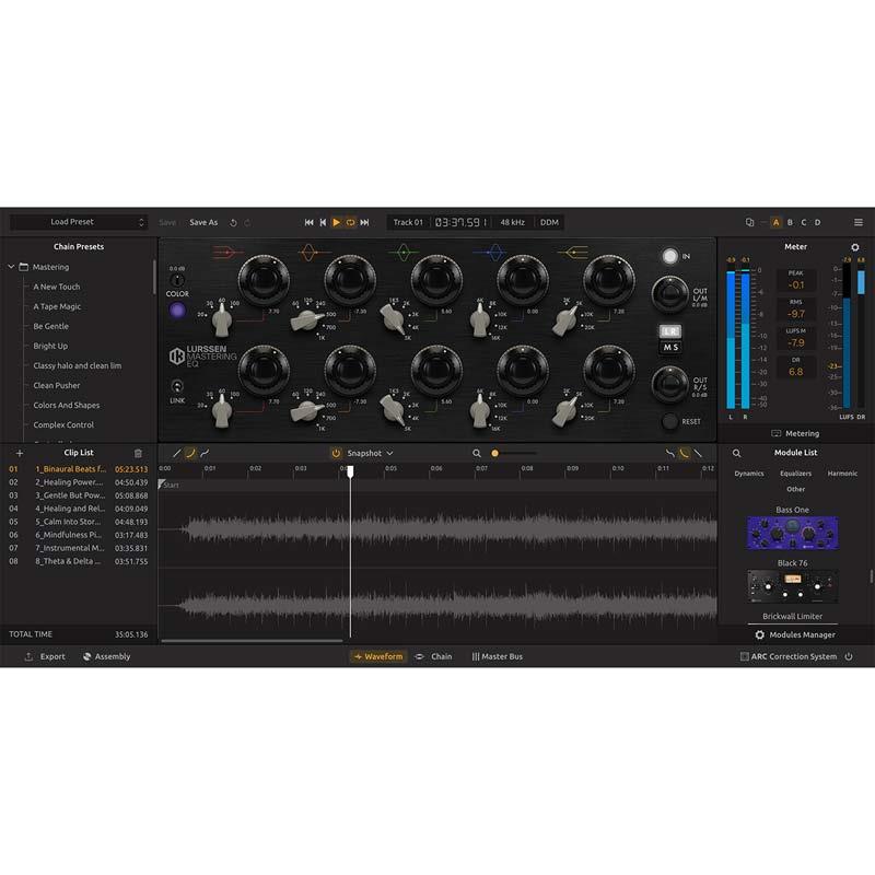 ■商品紹介ミキシングとマスタリングの最強バランスバンドルセット！Lurssen Mastering Suiteは、Lurssen Mastering Consoleと、T-RackS Lurssen Mastering EQがバンドルされた...