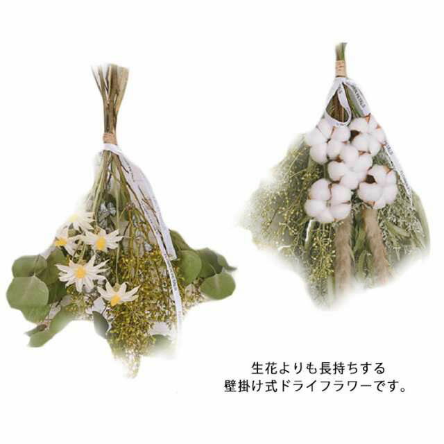 生花よりも長持ちする壁掛け式ドライフラワーです。天然素材をドライ、プリザーブド加工し、お手入れは不要で、長く楽しむことができます。ナチュラルな雰囲気をインテリアにお気軽に取り入れられます。崩れやすい、色褪せしやすい、虫がわくなどのは特徴です...
