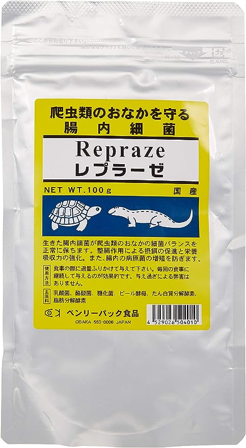 クリックポストで発送します。 送料は無料となります。 対象爬虫類 特長●生きた腸内細菌が爬虫類のおなかの細菌バランスを正常に保ちます。 ●摂餌の促進と栄養吸収力を促進します。 ●また、腸内の病原菌の増殖を減少させます。 内容量100g 主原...