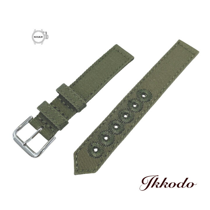 モデル名 M.R.M.W. 深緑布製 2ピースストラップ 番号 Green Fabric Strap 2 pieces 素材 布製 ラグ幅 16mm 価格 4,400円(税込)M.R.M.W. Montre Roroi Military W...