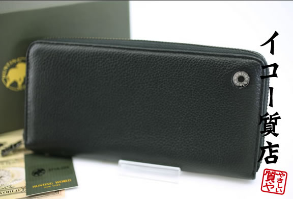 製品仕様 商品名 　ハンティングワールド　★希少　未使用・保管品　ラウンドファスナー長財布　371A-224　ブラックレザー　【中古】 型番 　371A-224 素材 　レザー カラー 　ブラック サイズ 　サイズ：約H9.5cm×W19....