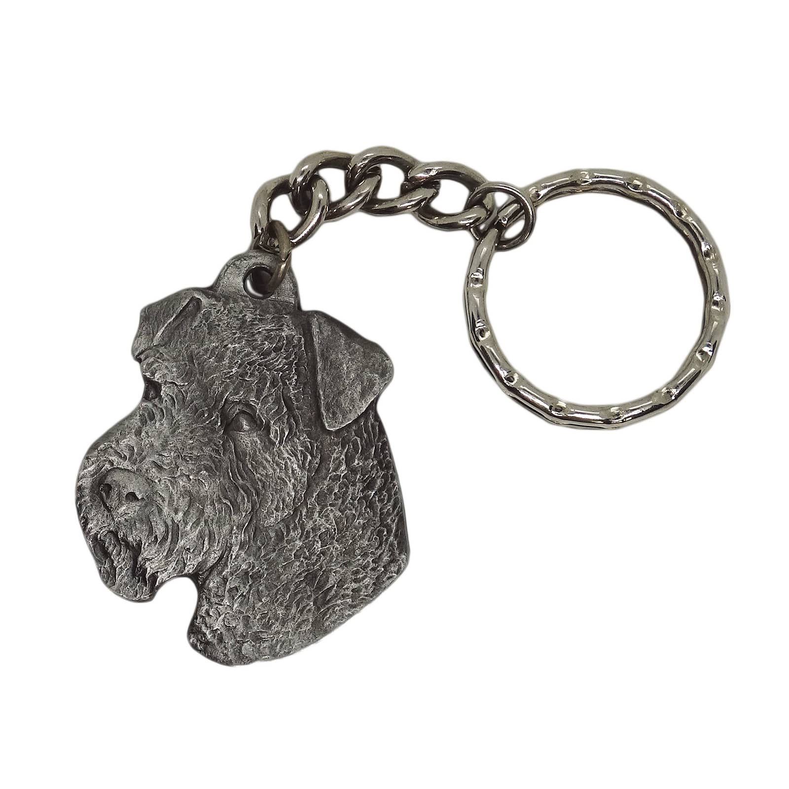 アメリカから入荷しました、犬のヴィンテージ キーホルダー。 AIREDALE ( エアデールテリア )。 素材は、ピューター。 老舗ブランド Rawcliffe Pewter 1982年製。 愛犬家の方に。 -キーホルダー,ヴィンテージ,お...