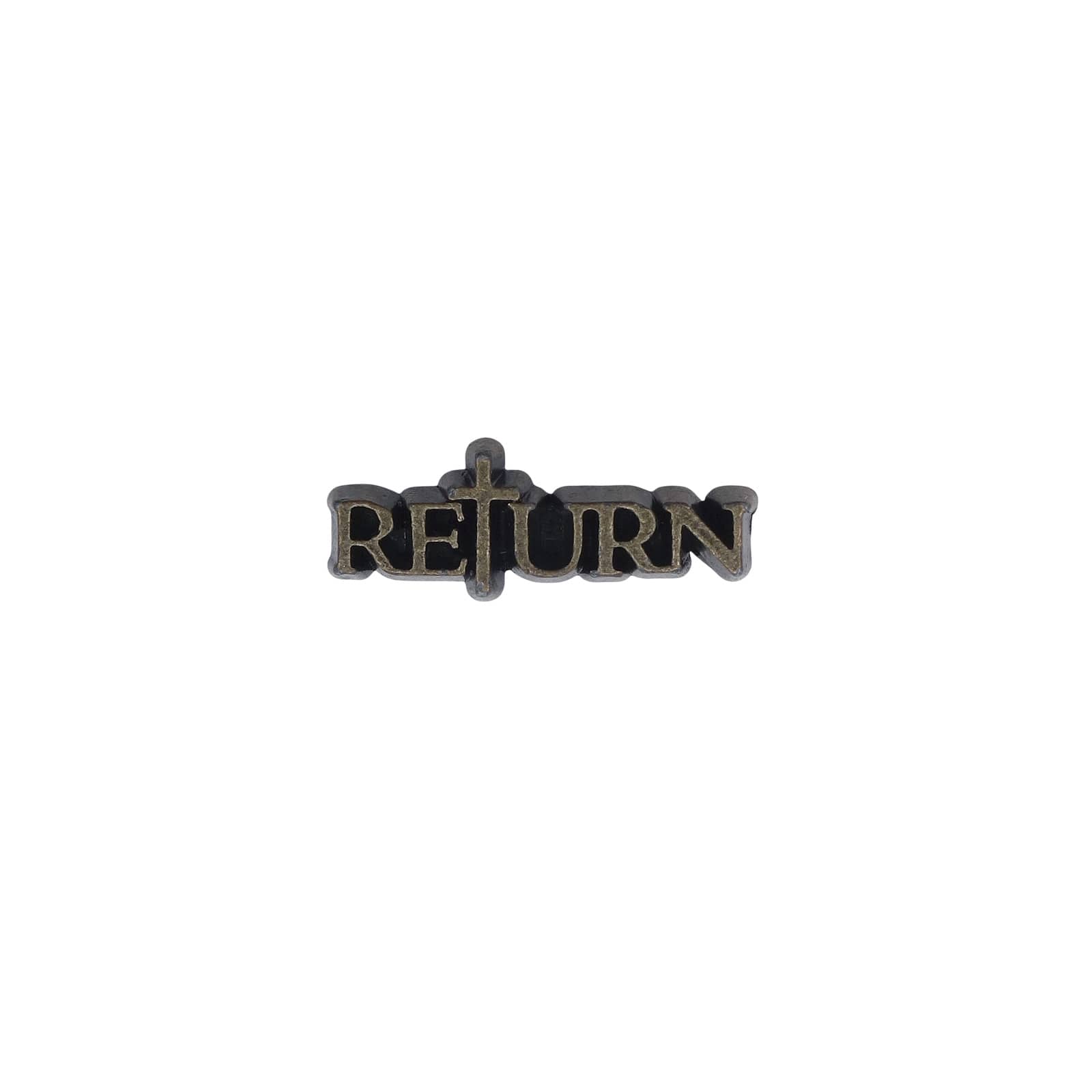 アメリカから入荷しました、ピンズ。 RETURN。 留め具付き。 -信仰,ピンバッジ,ラペルピン,お洒落- 縦　約0.7cm 横　約1.8cm ＞＞　ピンズを探す。 ＞＞　ブローチを探す。 ＞＞　キーホルダーを探す。