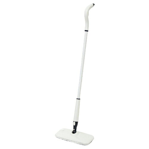 手を汚さずに水拭きができるスプレー付きのフロアモップ。●サイズ／全長：約106cm、拭き幅：約31.5cm●タンク容量／350ml●材質／ヘッド：ABS樹脂・ポリプロピレン・ポリエチレン、給水タンク：ポリプロピレン、柄：スチール、モップ：ポ...