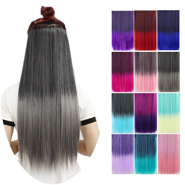 ◆長さ約60cm、ロングストレートのグラデーションカラーのエクステ！◆クリップ5個付き、ワンタッチで着用簡単、気分やファッションにあわせらくらくイメチェン！◆地毛ではなかなか挑戦できない派手髪もこれなら簡単♪ライブやイベントにも大活躍！品名...