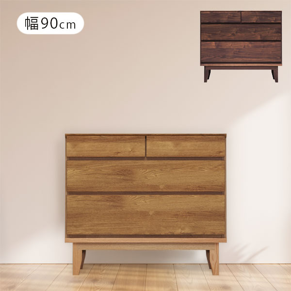 商品説明 サイズ(cm) W90.2×D44.1×H78.7 本体H：64.7 カラー ウォールナット レッドオーク 仕様 ■材質 脚・面縁：無垢材 自然塗装 天板・前板：強化化粧紙 側面・内装：プリント化粧合板 引き出し(箱組) ・垣板/...