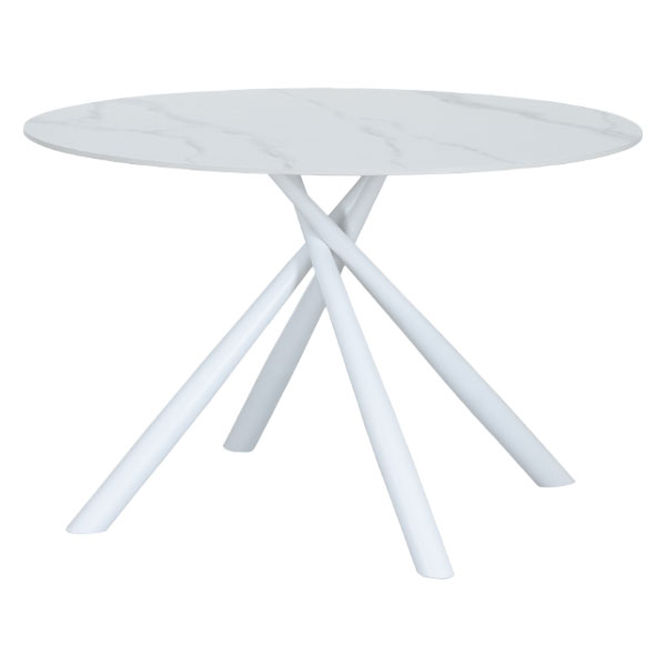 商品説明 サイズ(cm) W117×D117×H71.5 仕様 ■材質 天板：セラミック　厚み10mm 合成樹脂化粧繊維板(PVC) 脚：スチール、粉体塗装 アジャスター付き ■仕様 天板耐荷重：20kg ※お客様組み立て品。1名様での組立...