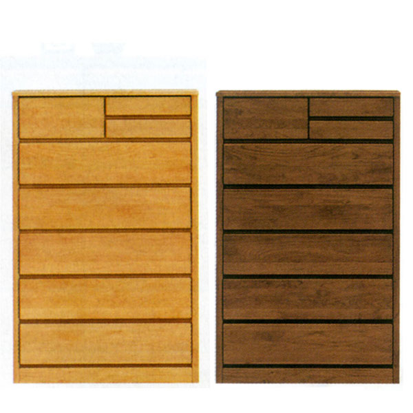 80ハイチェスト カラー ナチュラル／ダークブラウン サイズ(cm) W80×D45×H126.5 材質仕様□表面材　アルダー（自然塗装）/オイル仕上げ　天板・底板＝デルナチュレ□引出し　長引出しフルオープンレール付　垣板=15mm、底板=...