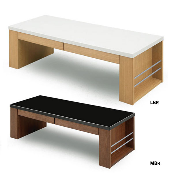 商品説明 サイズ（cm） W115.5×D45×H38 仕 様 LBR/ライトブラウン MBR/ブラウン 材質：タモ突板/LBR ウォールナット突板/MBR 小引き出しやラックの収納力と、奥行を抑えた省スペース性を備えたテーブルです。 送料...