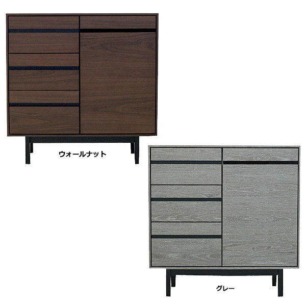 商品説明 サイズ(cm) W80×D30×H80 内寸(cm) 引出 W33×D23×H13 扉内 W38×D25.5×H59 カラー グレー/ウォールナット 仕 様 □材質 天然木突板 脚：アッシュ無垢(木脚ブラック) □仕様 内部に配線...
