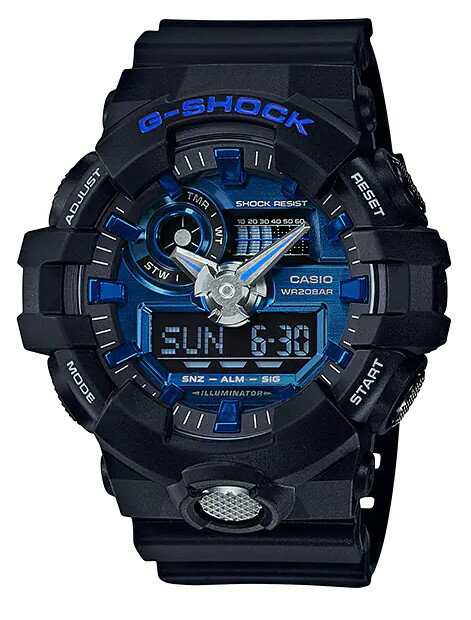 タフネスを追求し進化を続けるG-SHOCKから、Garish（ガリッシュ）カラーをまとったモデルです。 独自の樹脂成形技術による立体的な時分針と力強いインデックスを備えたGA-700。B-BOYが身に着けるアクセサリーやファッションアイテム...