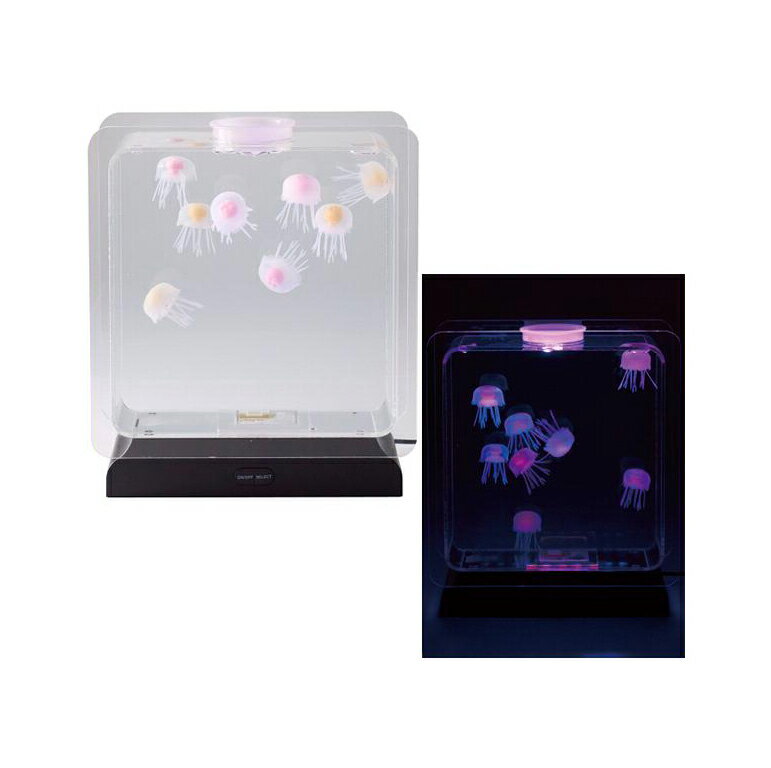 ◇本物そっくりのクラゲが、LEDライトで光りながらユラユラと浮遊します! 【製品詳細】 ■サイズ：W240×H276×D98mm　 ■材質：アクリル・ABS樹脂・シリコン ■LED：赤・青・緑/計30ヶ使用 ■電源：AC100V ※モニター...