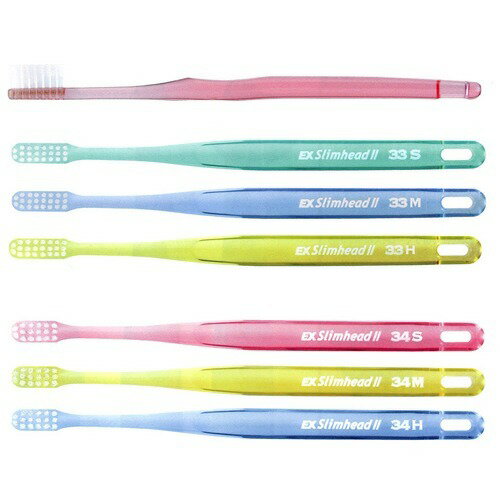 こちらの商品はアソートとなりますので色の指定はできません。画像のうちいずれかとなりますのでご了承ください。 商品名 デント EX スリムヘッド II 34 ミディアム 1本入 商品詳細 1本入22*15*190※口腔内での操作性に優れたハブ...