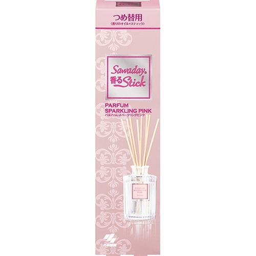 商品名 サワデー 香るスティック つめ替用 パルファムスパーリング ピンク 70mL 商品詳細 内容量：70ml※濃密フレグランスオイルを使用した、プレミアムな香りのフレグランススティック(つめ替用)です。 商品説明 「サワデー 香るスティ...