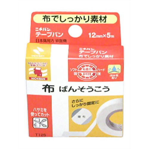 商品名 ニチバンテープバン 商品詳細 内容量：1巻サイズ：12mm*5m※ガーゼや包帯をしっかりと固定できるテープ状布ばんそうこう。粘着力が高く、防水性があります。 商品説明 「ニチバンテープバン」は、綿布にゴム系粘着剤を塗布した日本薬局方...