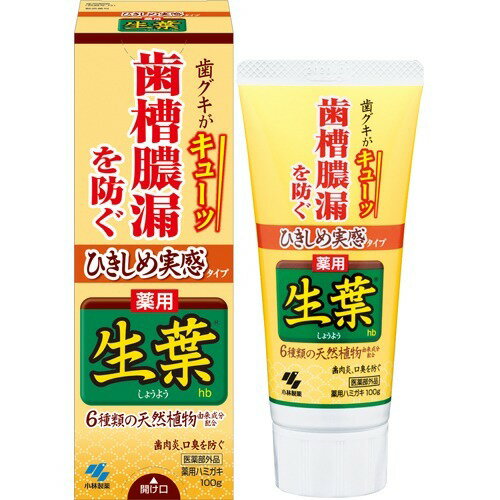 (English version) Product Description 商品説明「小林製薬 ひきしめ生葉 100g」は、6種類の天然植物由来成分配合、歯茎をキューッと引き締める歯周・口臭予防病歯磨きです。ヒノキチールの殺菌作用で歯周病の...