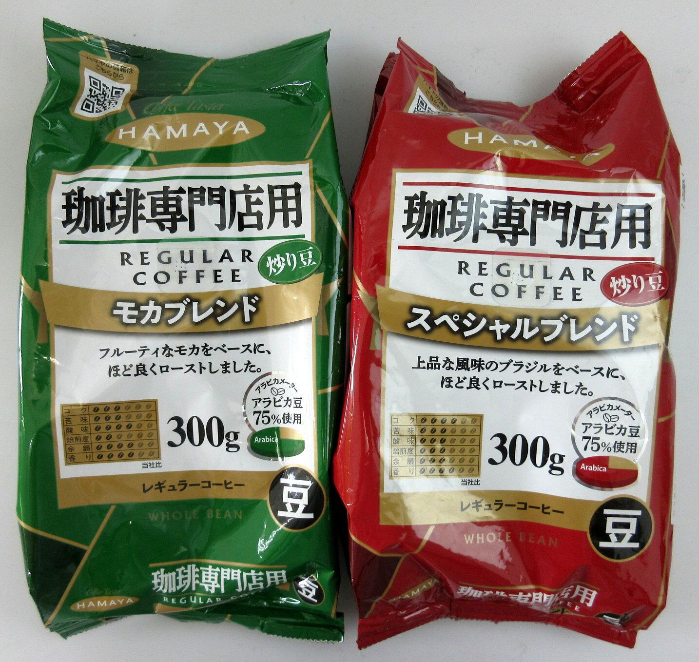 【スペシャルブレンド】 軽やかさの中に豊満な味わいを秘め、そのソフトな口当たりが素晴らしい、調和のとれたブレンドコーヒーです。ハマヤのロングセラーを支える絶妙なバランスの味わいをお楽しみください。 【モカブレンド】 赤ワインのような芳醇な香...