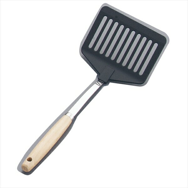 【特長・仕様】材質:ハンドル/天然木 金属部/18-0ステンレス鋼 樹脂部/66ナイロン(耐熱温度200℃)間口×奥行(ヘラ部),柄長()115×78,304