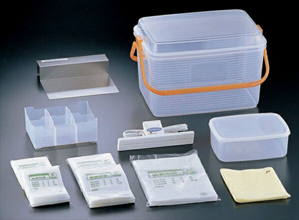 【特長・仕様】セット内容:検食袋エコパックンHAK-100 400枚 HAK-120 400枚 HAK-180 100枚 密封機 クリップシーラーZ-1 1台 ステンレス製検食袋セット台 1台 仕切容器、ポリ容器、ポリセットケース 1式※メ...