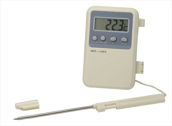 【特長・仕様】センサー針:φ3.5×長さ100測定範囲:-50℃~+150℃分解能 :0.1℃(-20℃~+150℃) 1℃(その他の範囲)測定精度:±1℃(-20℃~+100℃) ±2℃(その他の範囲)電源 :単4電池×1(付属)付属品 ...
