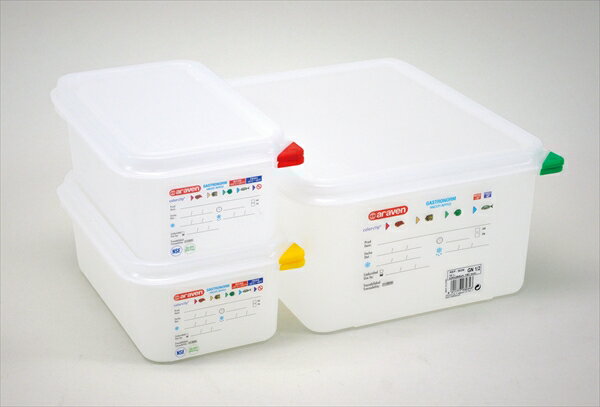 【特長・仕様】材質:本体・蓋・クリップ/ポリプロピレン耐冷・耐熱温度:-40℃~+95℃--アラベンロゴ--アラベン 密封カバー付食品保存コンテナー・取替可能なカラークリップ5色付属で色分け保存が可能です。・専用マーカーを使えばラベル面に直...